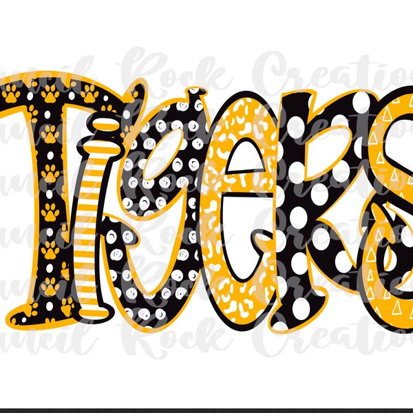 Tigers Doodle Letters Png - Etsy