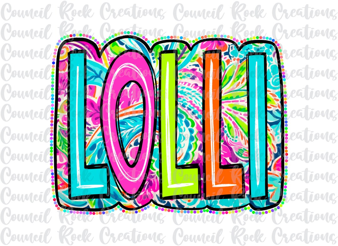 Lolli PNG, Scribble Doodle, Bright Paisley Floral, Digital File ...