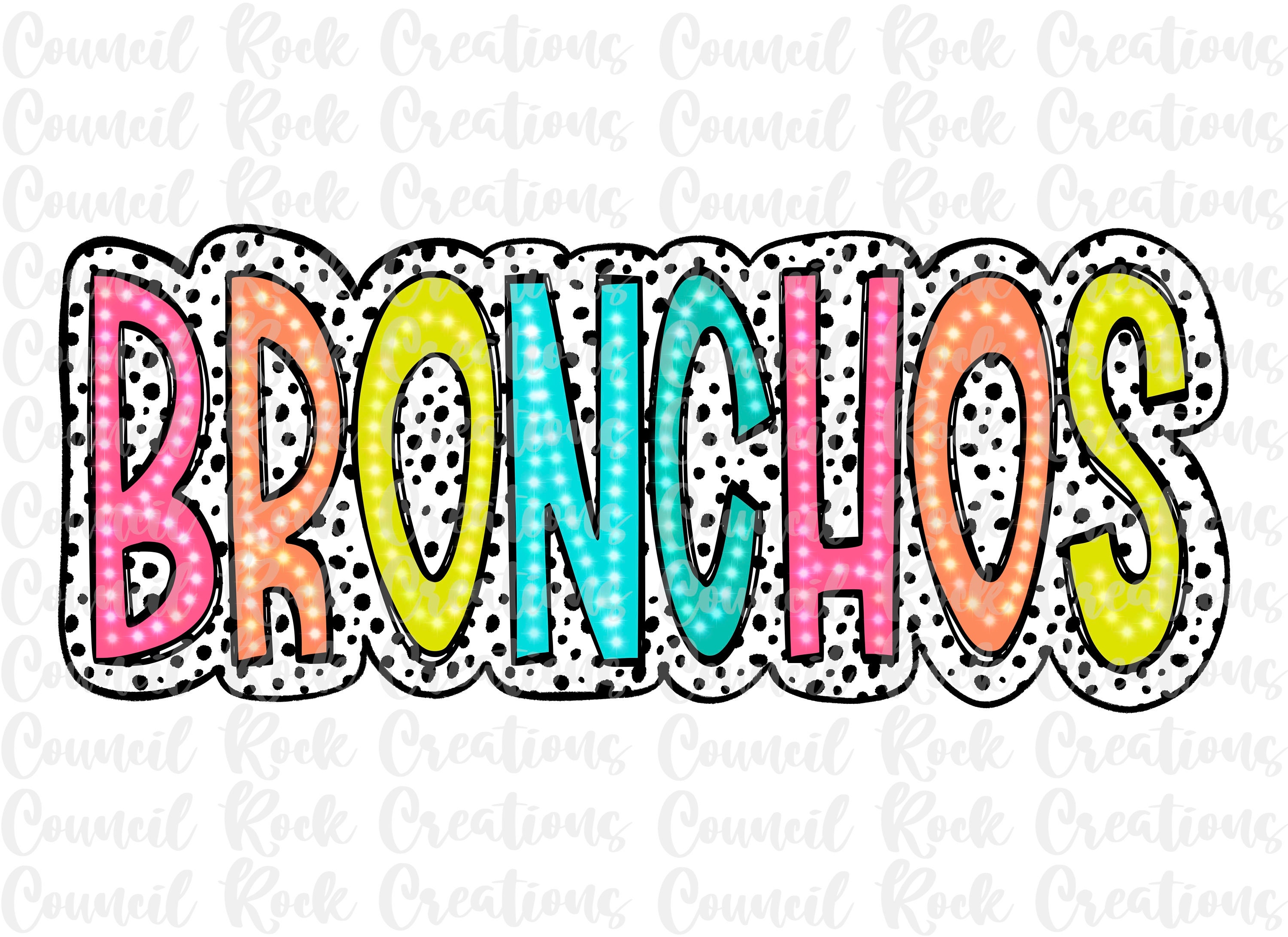 Bronchos PNG, Colorful, Dalmatian Dots, Mascot, School Spirit, Team ...