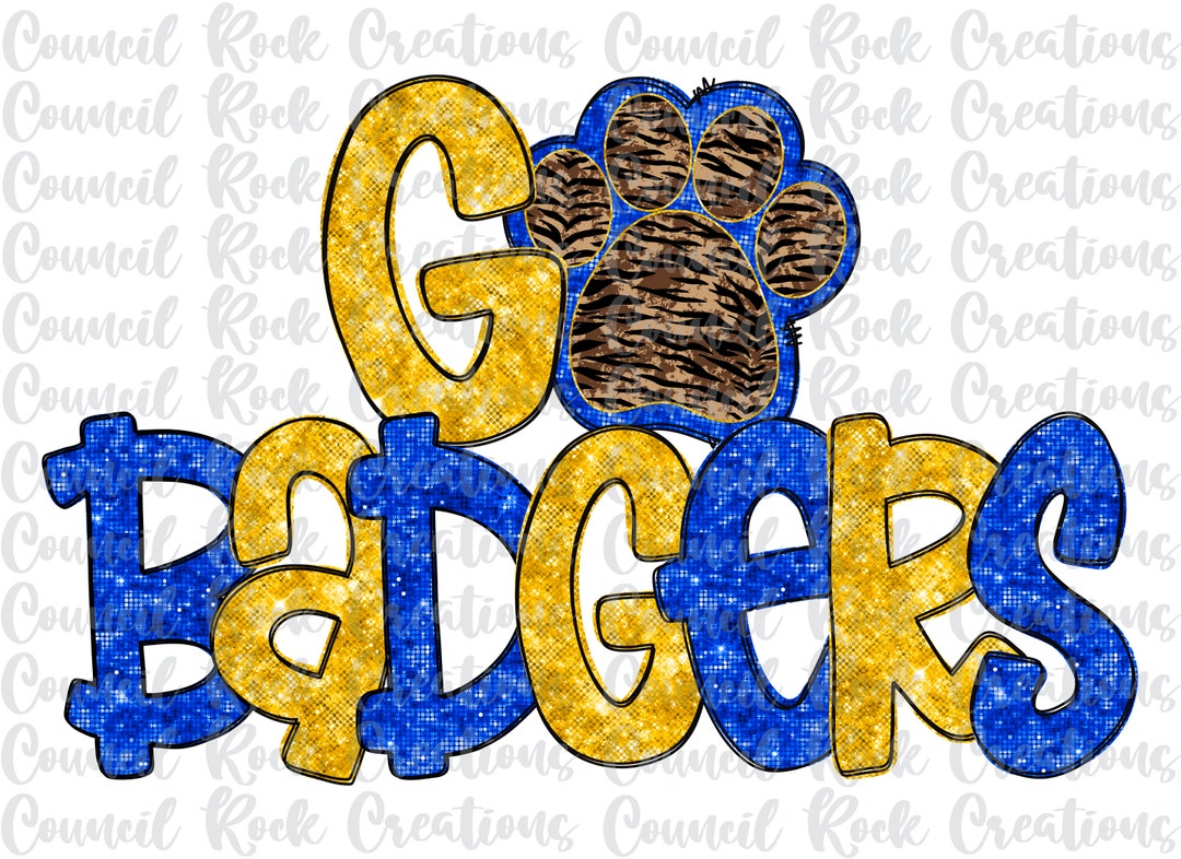Go Badgers PNG | Paw Print | Doodle Letters | School Spirit | Digital ...