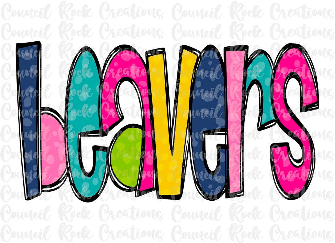 Beavers PNG, Colorful Preppy Sketchy , School Spirit, Team Spirit ...