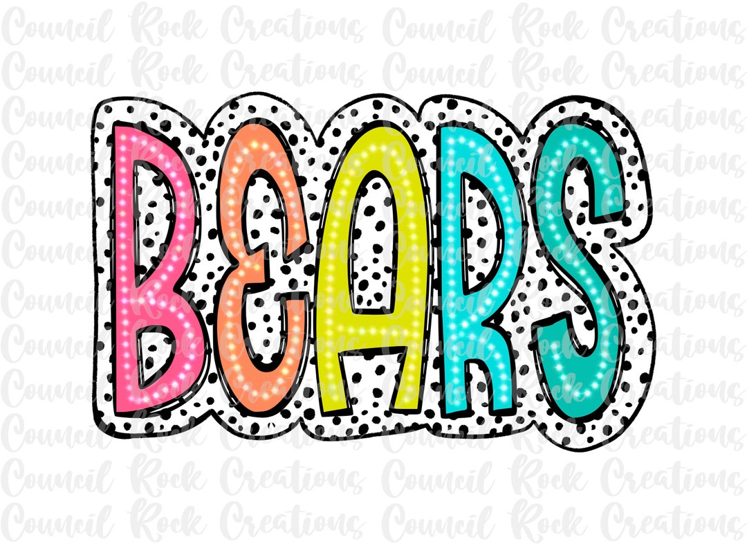 Bears PNG, Colorful, Dalmatian Dots, Mascot, School Spirit, Team Spirit ...