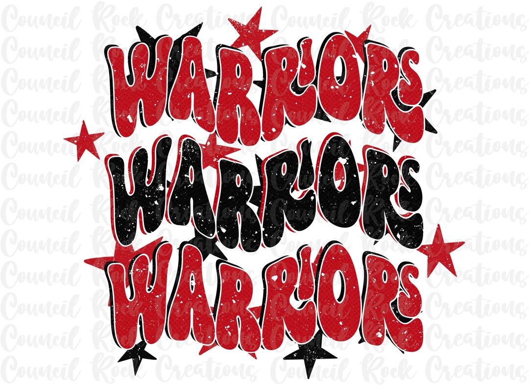 Retro Warriors PNG, Distressed, Stars, School Spirit, Team Spirit ...