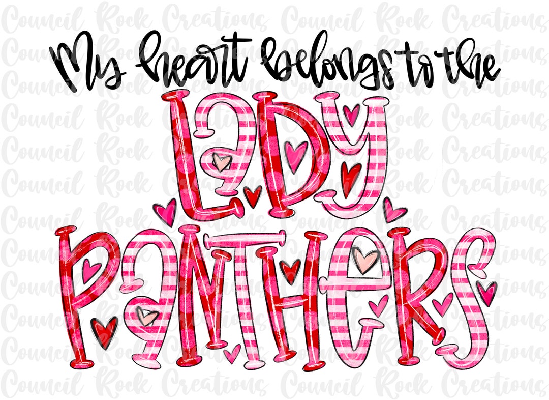 My Heart Belongs to the Lady Panthers PNG, Valentine Scribble, Hand ...