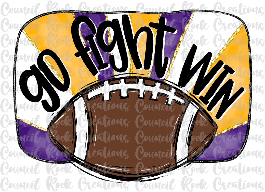 Go Fight Win Football, Checkered, Hand Lettered, School Spirit, Team ...