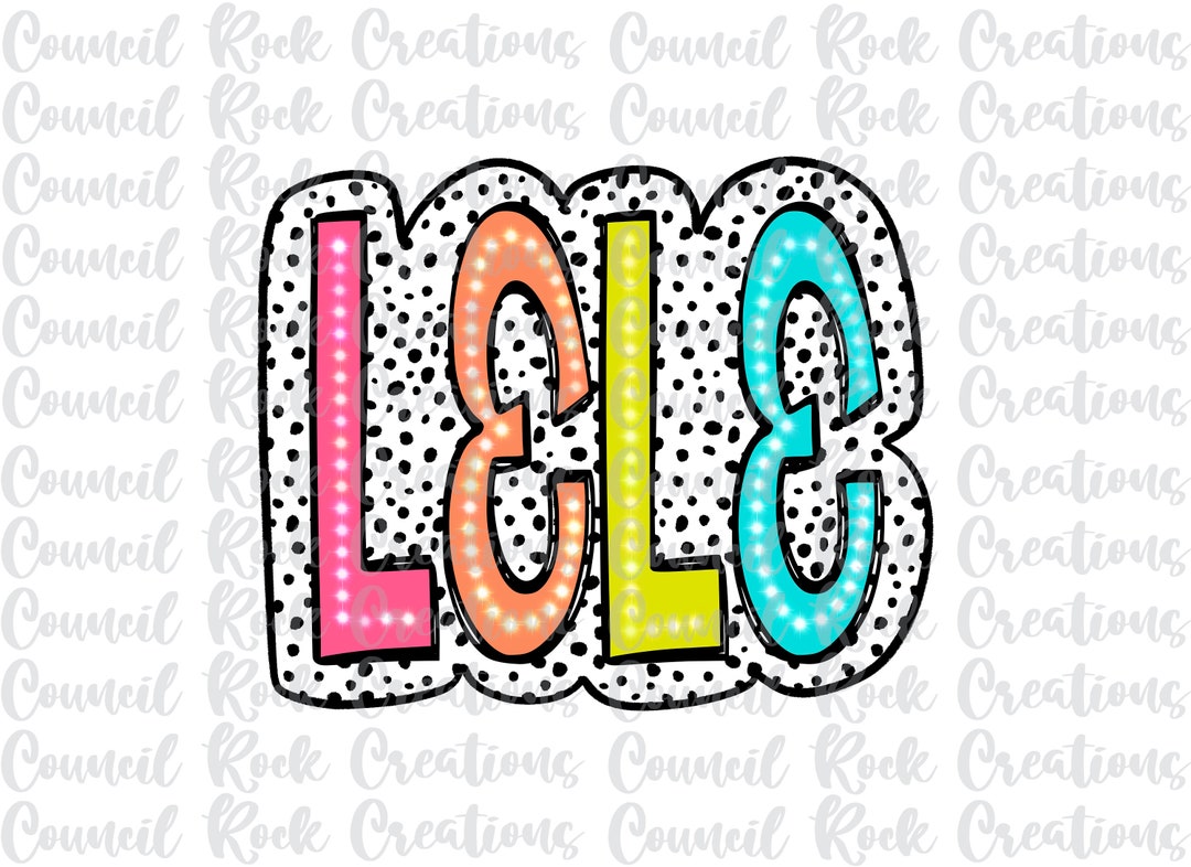 Lele PNG, Bright Doodle, Dalmatian Dots, Digital File, Sublimation ...
