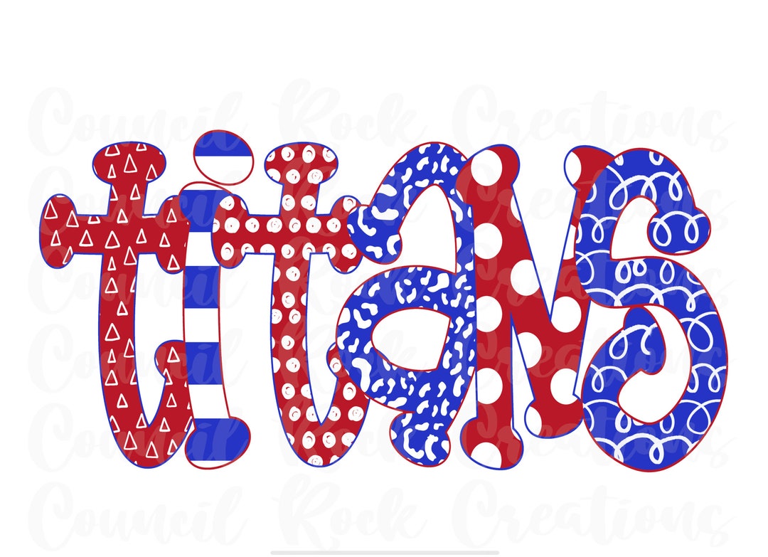 Titans PNG Doodle Letters School Spirit Digital File - Etsy