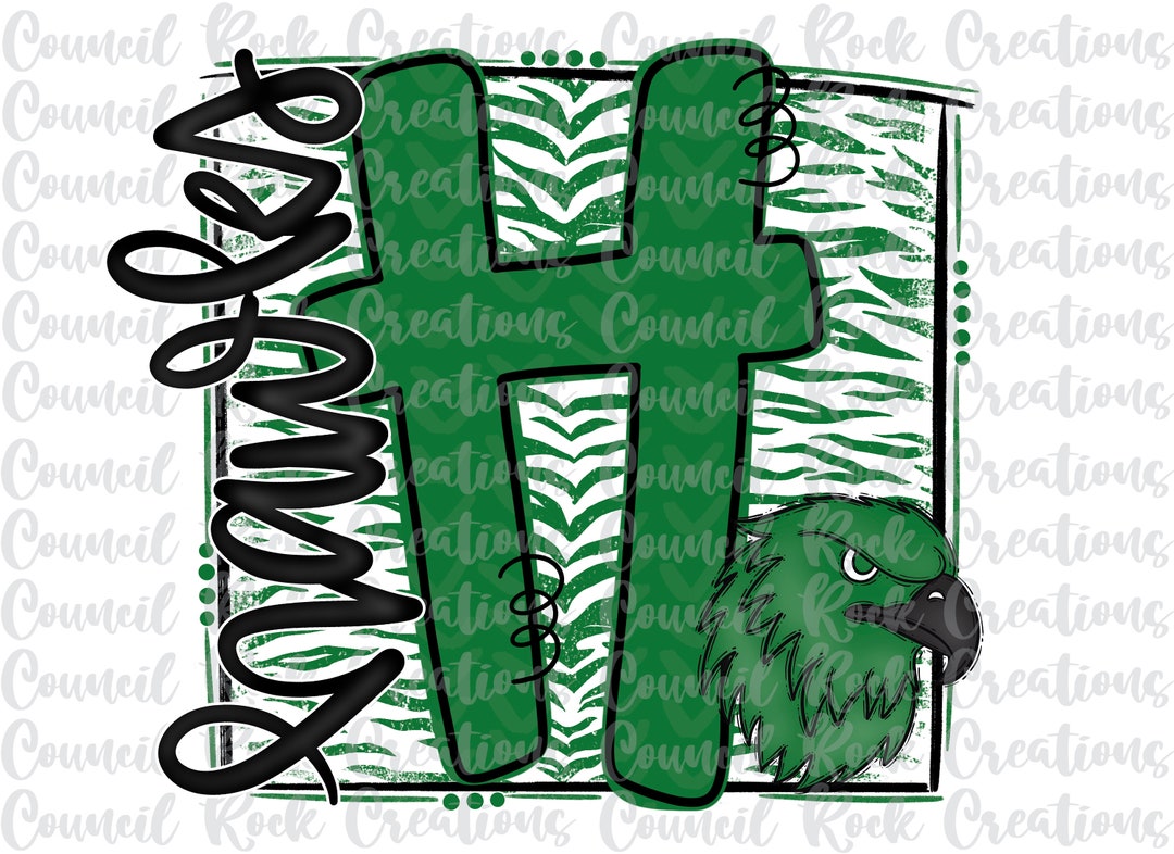 H Hawks PNG, Animal Print, Doodle Letter, School Spirit, Digital File ...