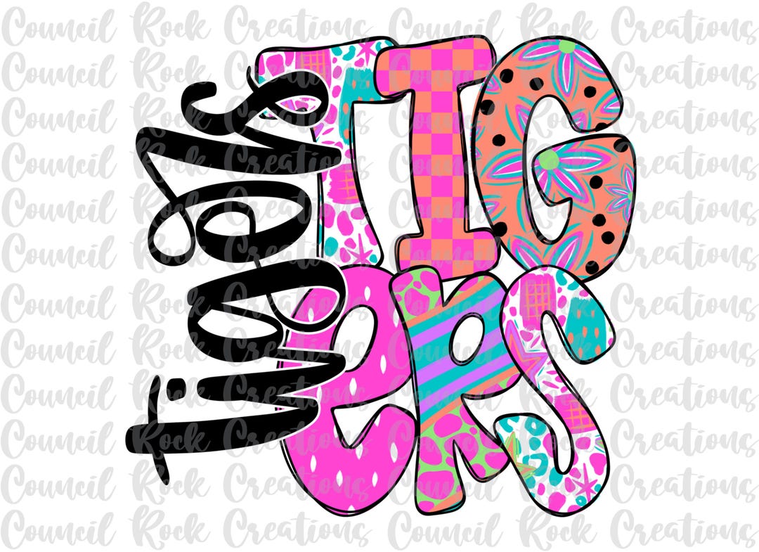 Tigers Png, Colorful, Funky and Fun, School Spirit, Mascot, Hand ...