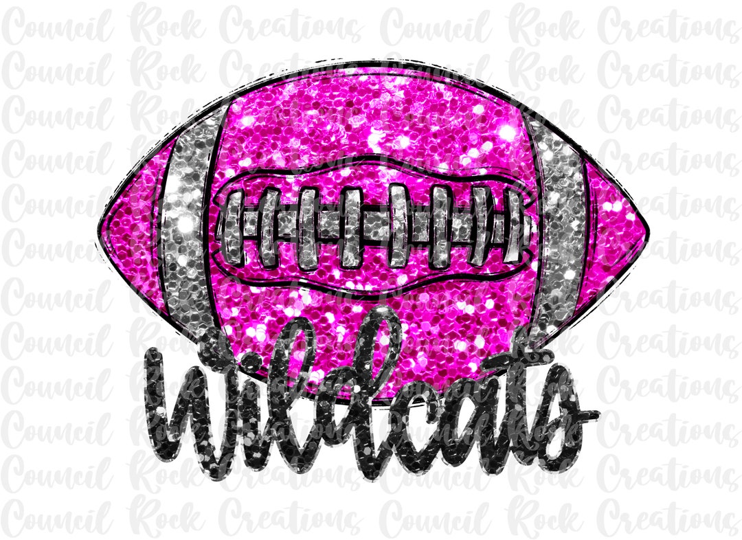 Wildcats Pink Glitter Bling Football PNG, School Spirit, Mascot ...