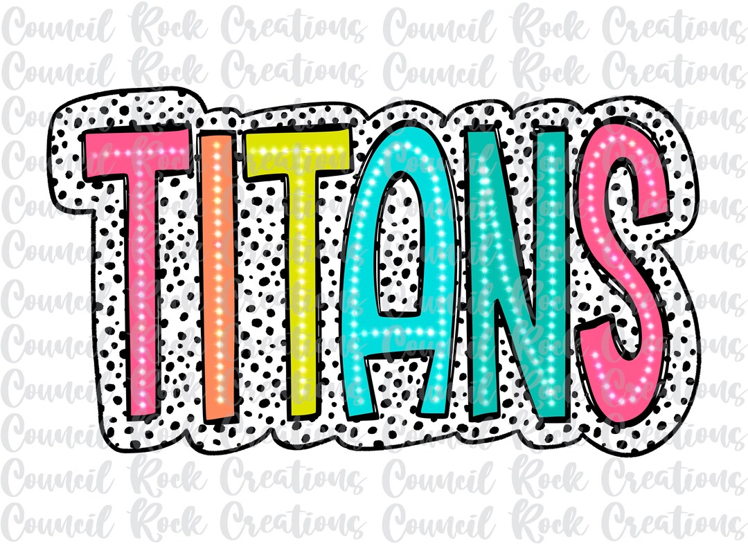 Titans PNG, Colorful, Dalmatian Dots, Mascot, School Spirit, Team ...