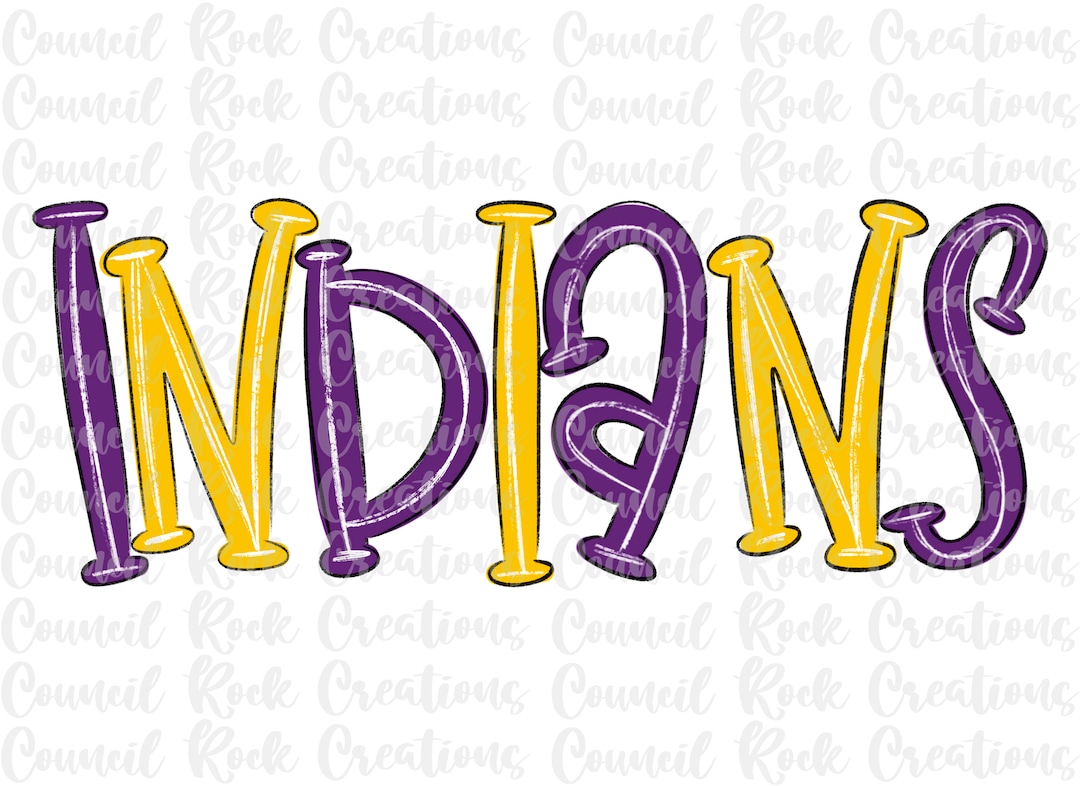 Indians PNG, Scribble, Hand Lettered, School Spirit, Team Spirit ...