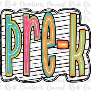 Pre K PNG, Bright Doodle, Black White Stripes, School, Grade Level ...