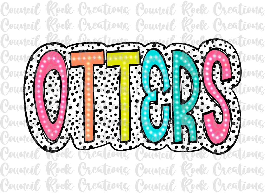 Otters PNG, Colorful, Dalmatian Dots, Mascot, School Spirit, Team ...