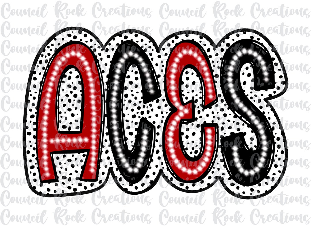 Aces PNG, Red Black, Dalmatian Dots, Mascot, School Spirit, Team Spirit ...