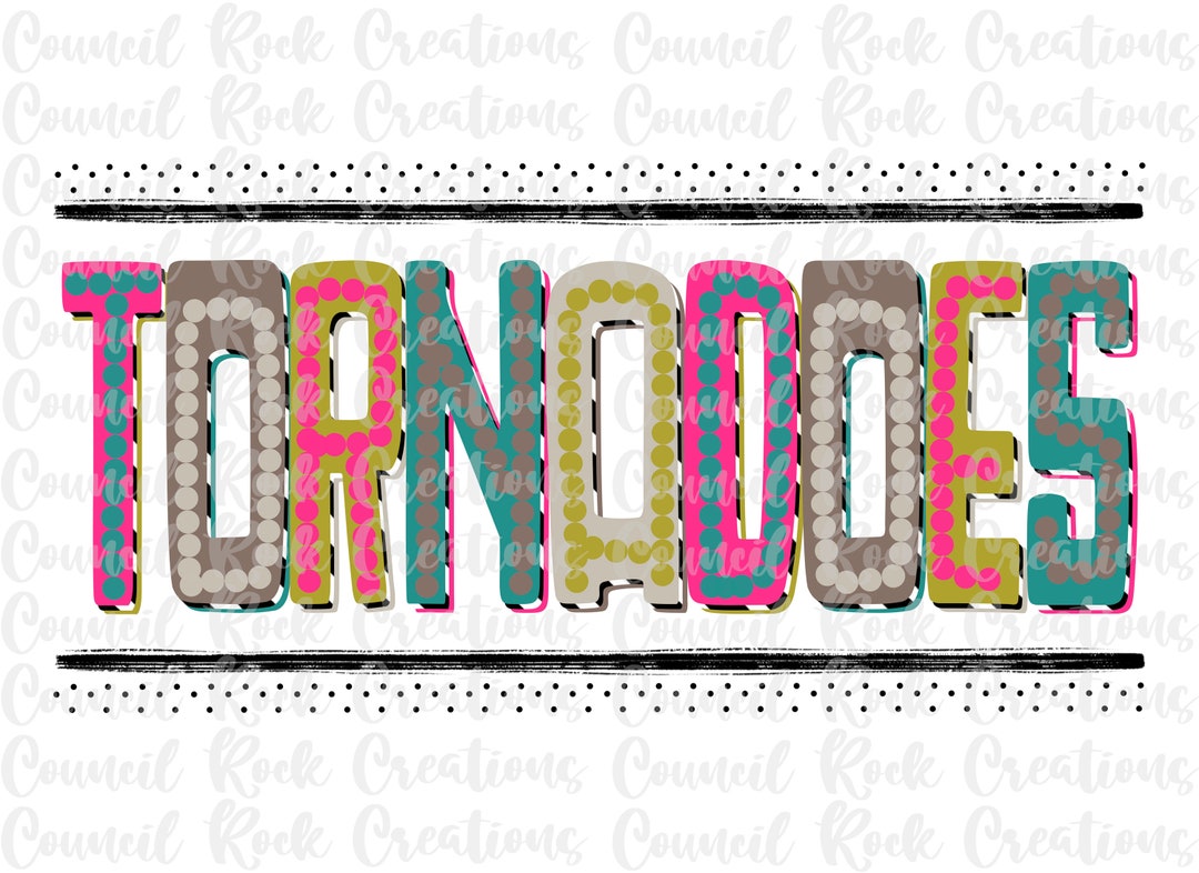 Tornadoes PNG, Colorful Retro Dots Print, School Spirit, Team Spirit ...