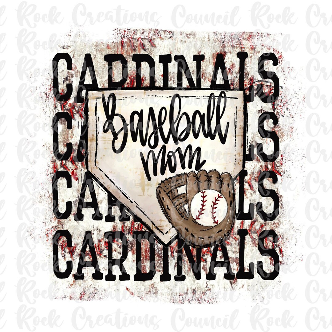 Cardinals, Baseball Mom PNG, Home Plate, Baseball Glove, School Spirit ...
