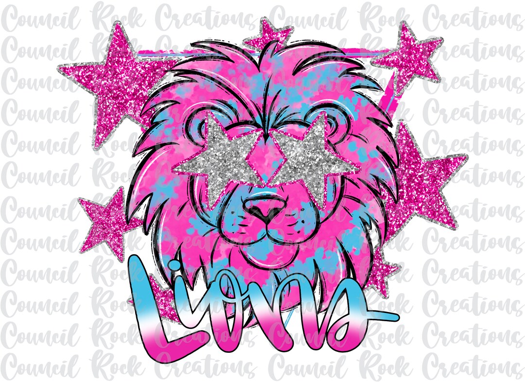 Lions PNG, Preppy Mascot, Glitter Stars, School Spirit, Team Spirit ...