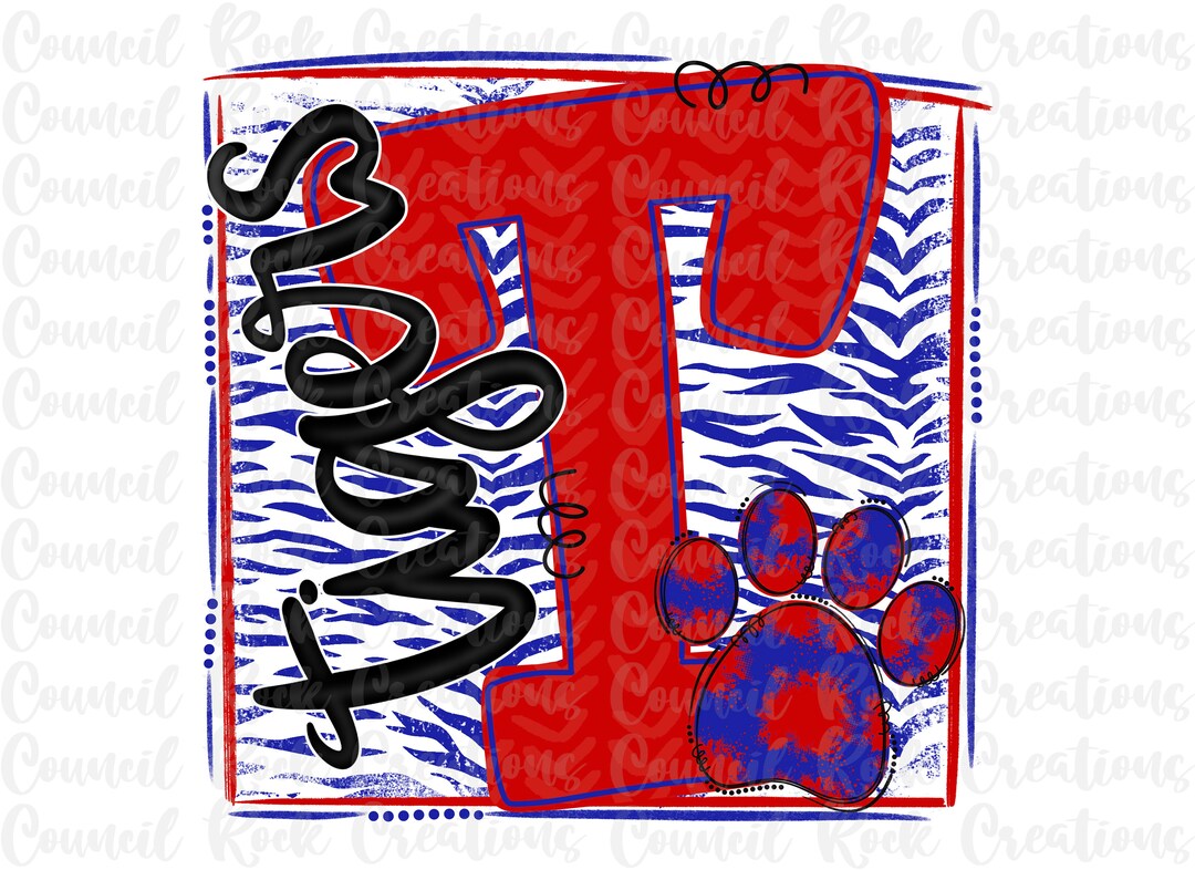 Tigers PNG, Tiger Paw, Animal Print, Doodle Letter, School Spirit ...