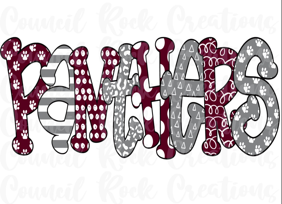 Panthers PNG Doodle Letters Digital File Sublimation Download - Etsy