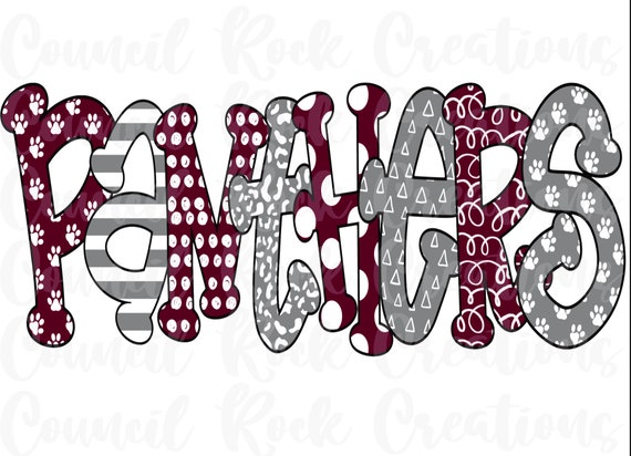Panthers PNG Doodle Letters Digital File Sublimation - Etsy