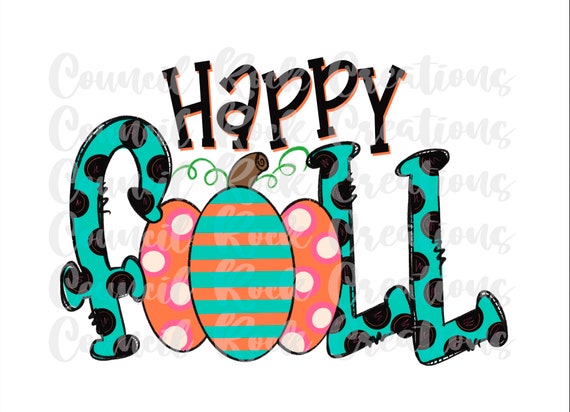 Happy Fall PNG Pumpkin Doodle Letters Digital File | Etsy