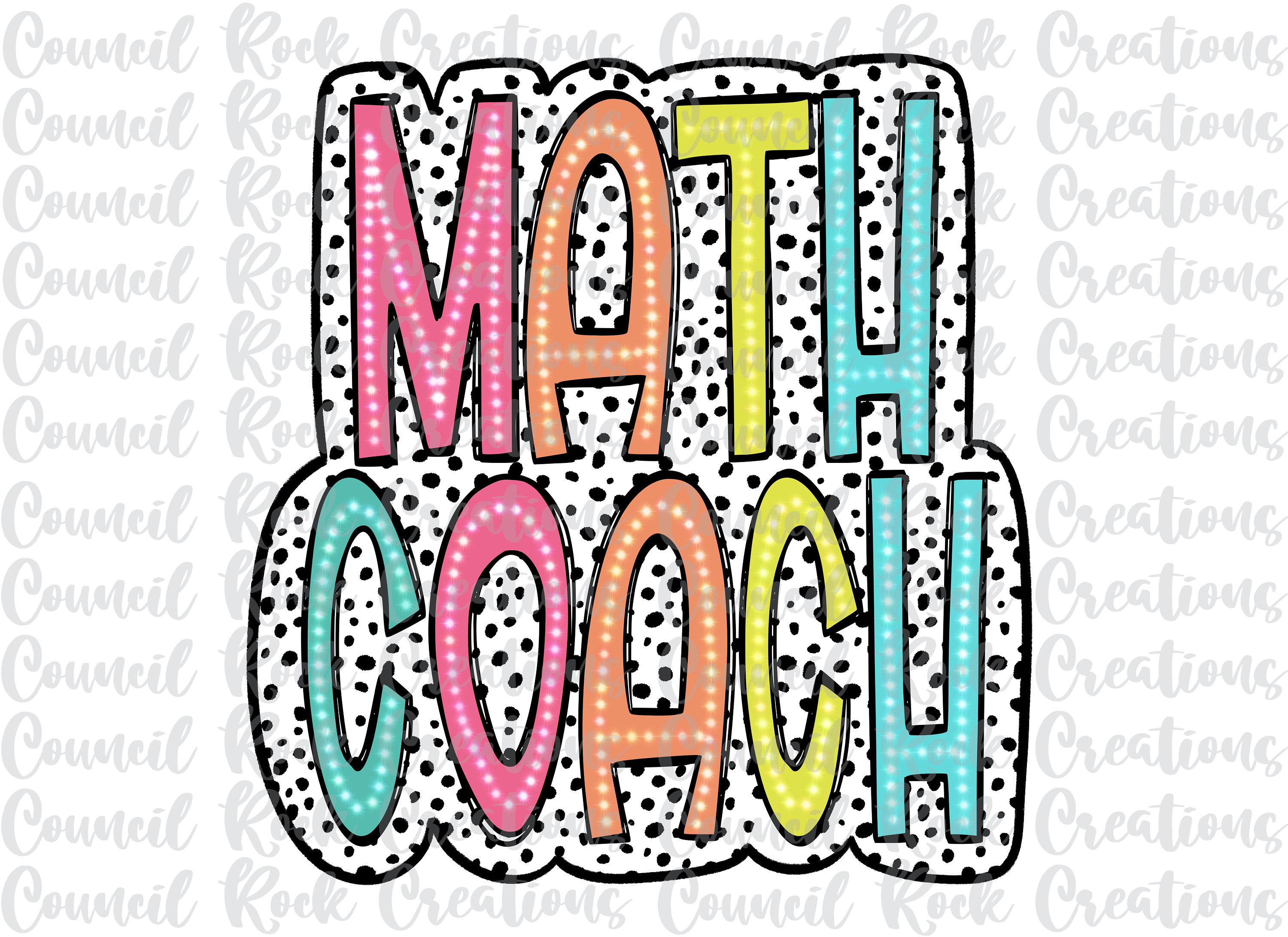 Math Coach PNG, Colorful, Dalmatian Dots, Mascot, School Spirit, Team ...