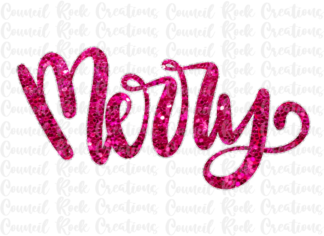 Glitter Bling Merry PNG | Hand Lettered | Christmas | Digital File ...