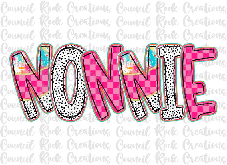 Nonnie Png, Happy Chaos, Checkered, Dalmatian Dots, Hand Lettered ...