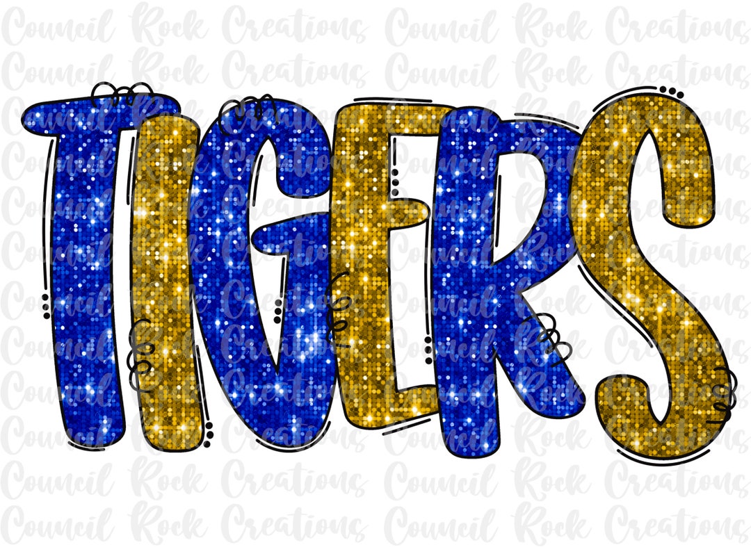 Tigers Sequin Glitter Bling PNG | Doodle Letters | School Spirit ...
