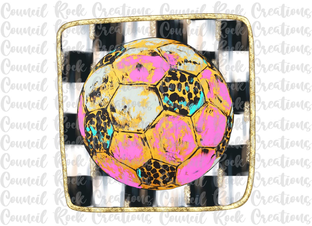 Soccer PNG, Cheetah Print, Checkered Glitter, Digital File, DTF - Etsy