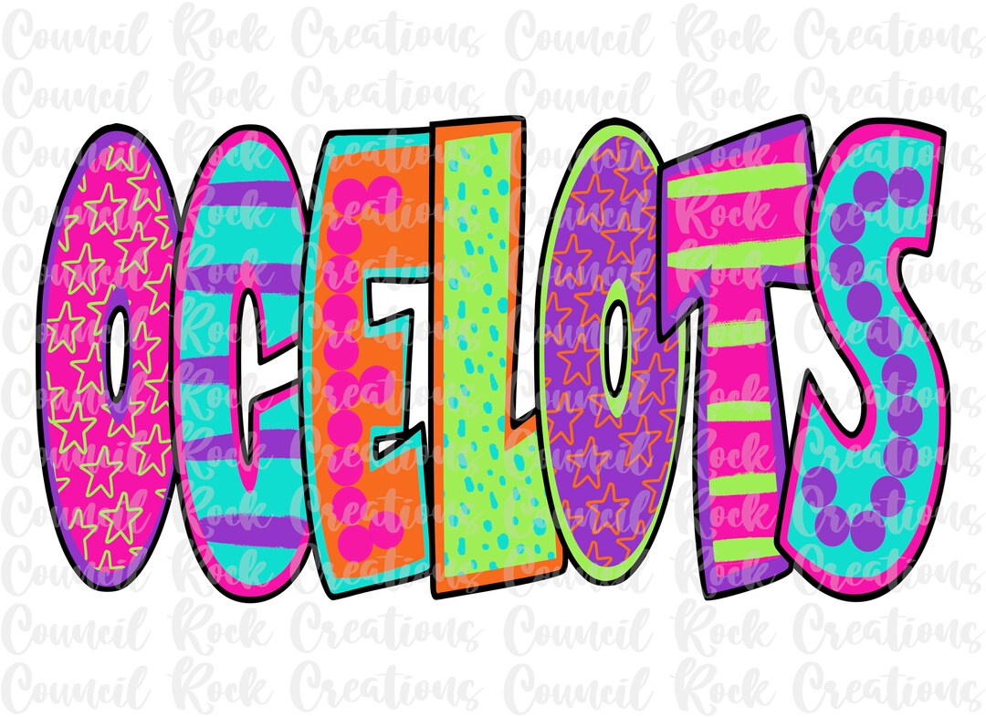 Ocelots PNG Colorful School Spirit Team Spirit Digital - Etsy