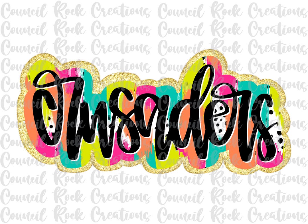 Crusaders Png, Dalmatian Dots, Bright Brushstrokes, Hand Lettered ...