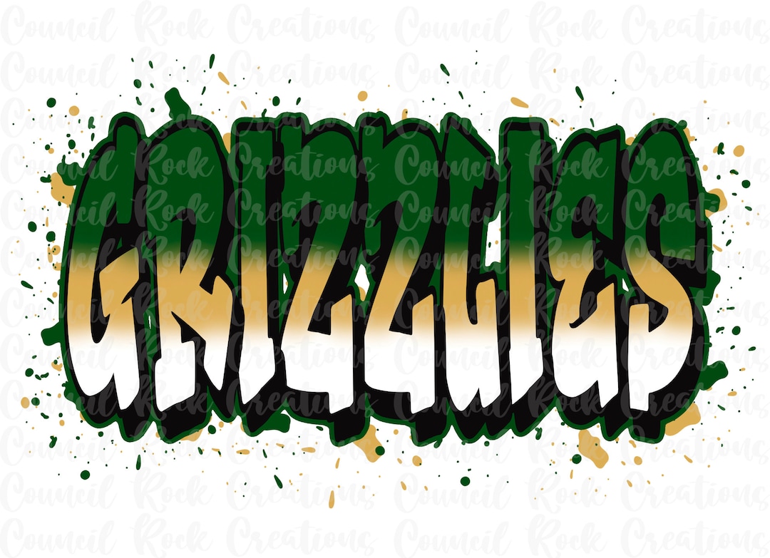 Grizzlies PNG, Graffiti, School Spirit, Digital File, Sublimation ...