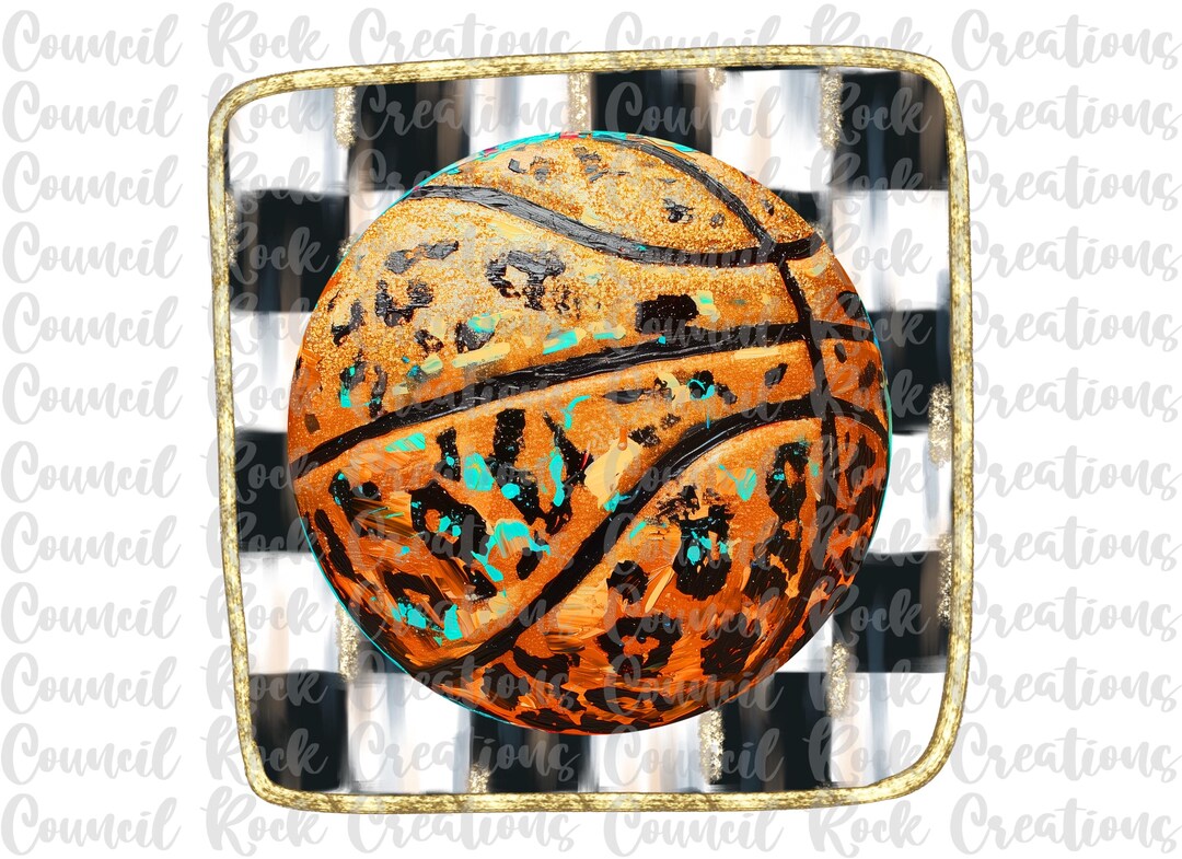 Basketball PNG, Cheetah Print, Checkered Glitter, Digital File, DTF - Etsy