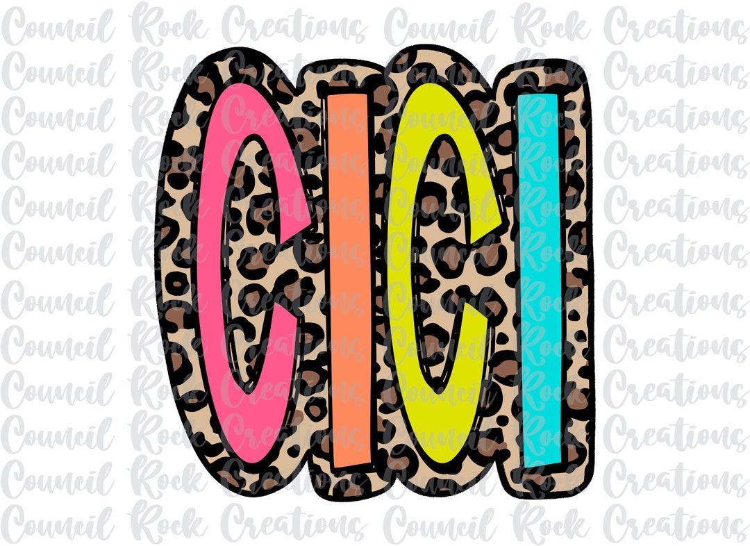 Cici PNG, Bright Doodle, Leopard, Digital File, Sublimation Download ...