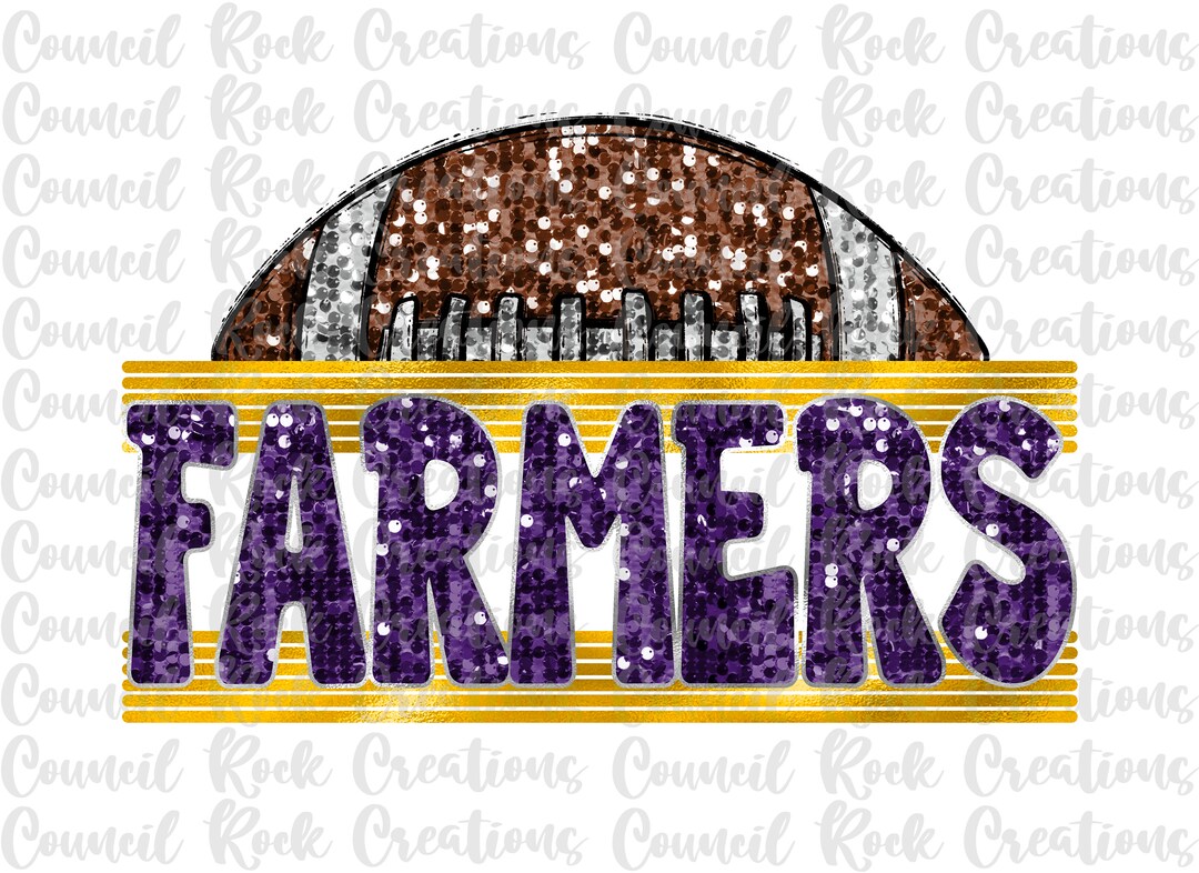 Farmers Sequin Bling Football PNG, School Spirit, Mascot, Digital File ...