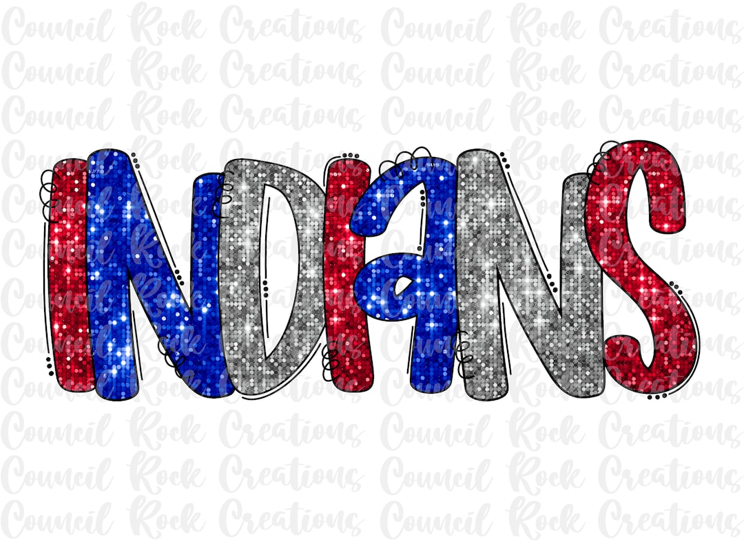 Sequin Glitter Bling Indians PNG | Doodle Letters | School Spirit ...