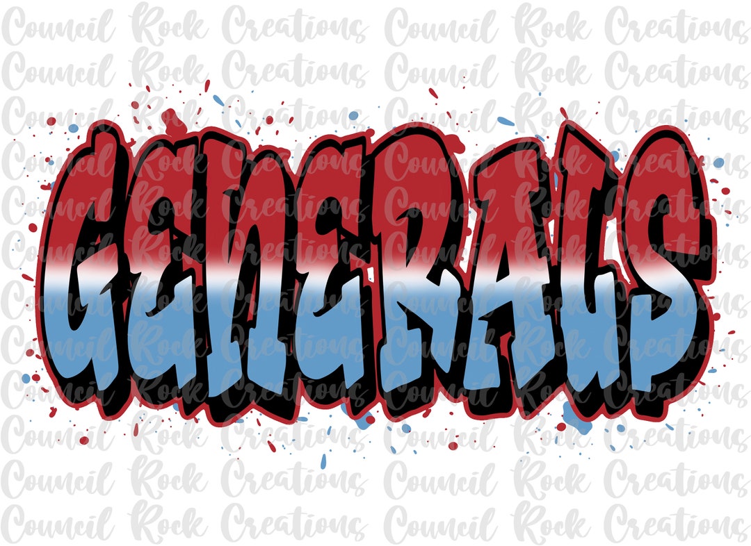 Generals Graffiti PNG, Mascot, School Spirit, Team Spirit, Digital File, Sublimation Download ...