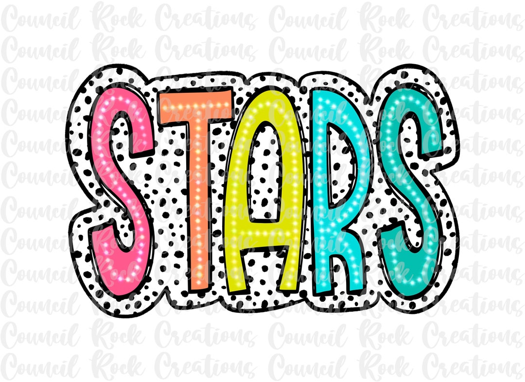 Stars PNG, Colorful, Dalmatian Dots, Mascot, School Spirit, Team Spirit ...