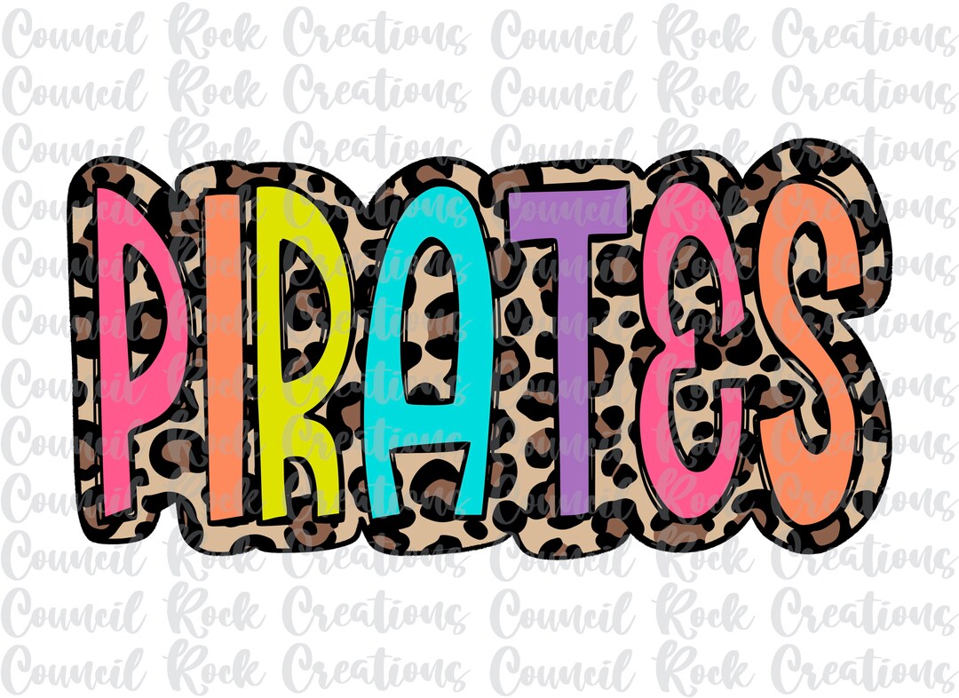 Pirates PNG, Colorful, Leopard Print, Mascot, School Spirit, Team ...