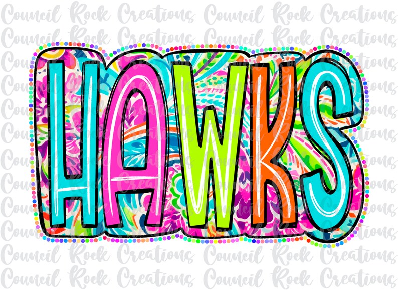 Hawks PNG, Scribble Doodle, Bright Paisley Floral, School Spirit, Team ...