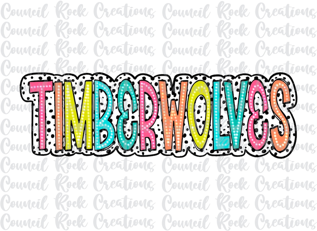 Timberwolves PNG, Colorful, Dalmatian Dots, Mascot, School Spirit, Team ...