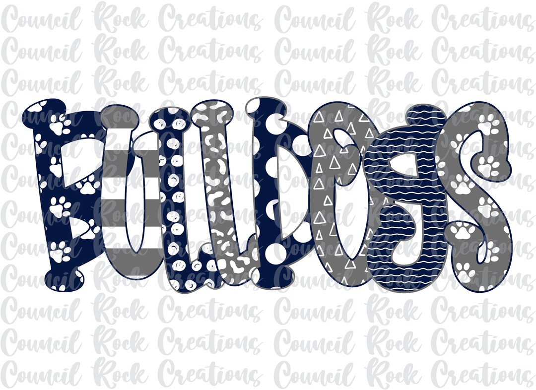 Bulldogs PNG Doodle Letters Digital File Sublimation Download - Etsy