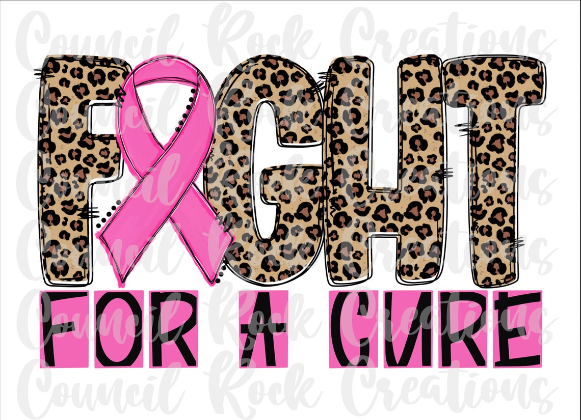 Fight for a Cure PNG Pink Ribbon Cancer Awareness | Etsy