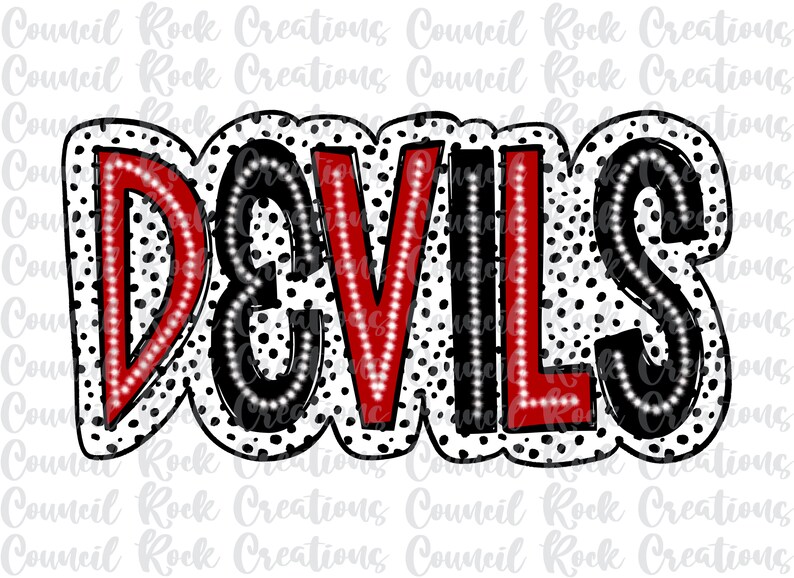 Devils PNG, Dalmatian Dots, Mascot, School Spirit, Team Spirit, Digital ...