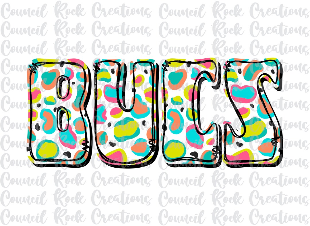 Bucs PNG, Colorful Cheetah Print, School Spirit, Team Spirit, Digital ...