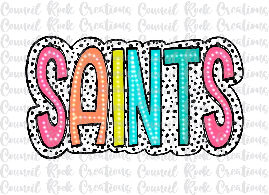 Saints PNG, Colorful, Dalmatian Dots, Mascot, School Spirit, Team ...