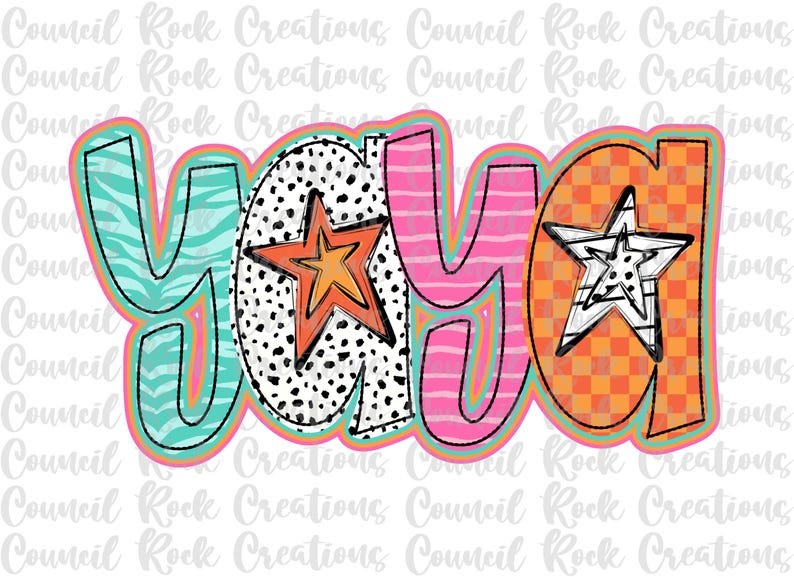 Yaya Png, Colorful, Checkered, Zebra Print, Dalmatian Dots, Hand ...
