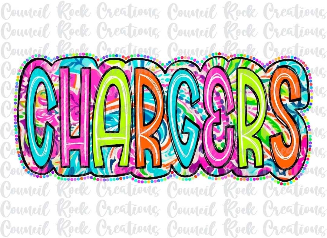 Chargers PNG, Scribble Doodle, Bright Paisley, School Spirit, Digital ...